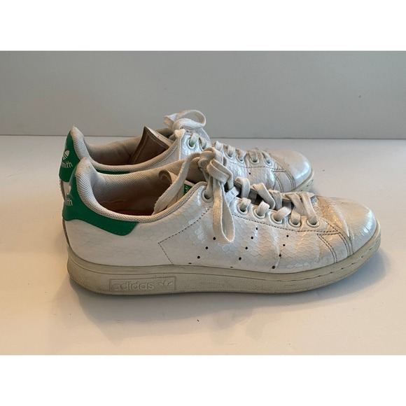 adidas | Shoes | Adidas Stan Smith Womens White Green Snake Embossed ...